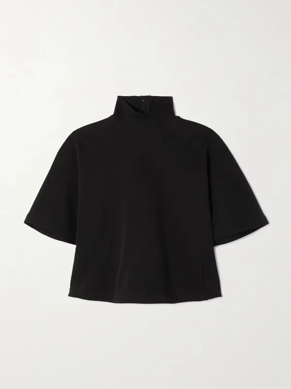 Alaïa Cropped Cotton-jersey Turtleneck T-shirt