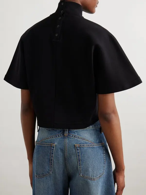 Alaïa Cropped Cotton-jersey Turtleneck T-shirt