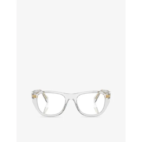 Prada Irregular-frame Acetate Optical Glasses - Grey
