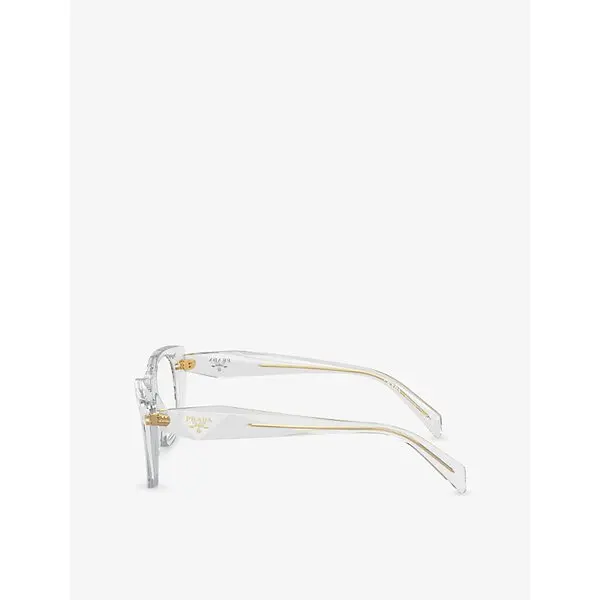 Prada Irregular-frame Acetate Optical Glasses - Grey