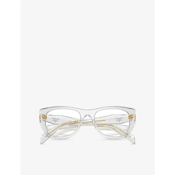 Prada Irregular-frame Acetate Optical Glasses - Grey