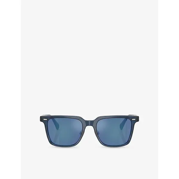 Oliver Spencer Square-frame Acetate Sunglasses - Blue