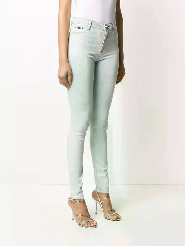 Philipp Plein High-waisted Crystal Jeggings