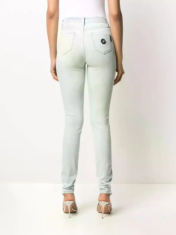 Philipp Plein High-waisted Crystal Jeggings