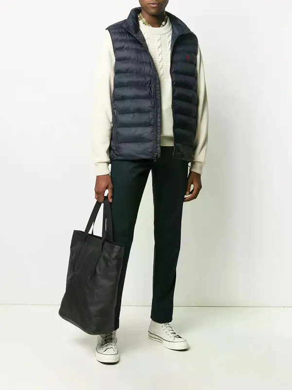 Polo Ralph Lauren Logo-embroidered Puffer Gilet - Blue