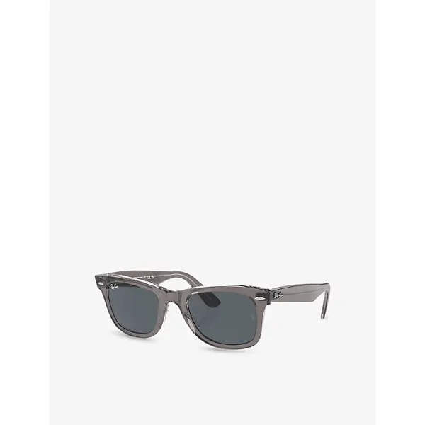 Ray-ban Rectangle-frame Acetate Wayfarer Sunglasses - Grey
