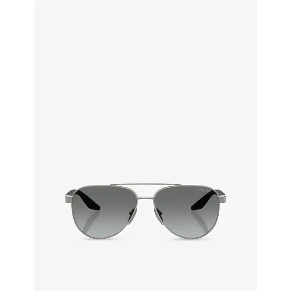 Prada Pilot-frame Metal Sunglasses - Silver