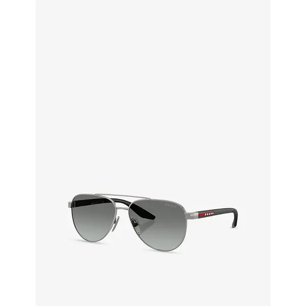 Prada Pilot-frame Metal Sunglasses - Silver