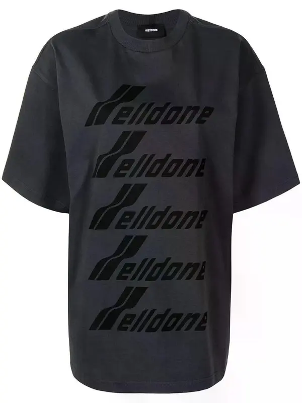 We11Done Logo-print Cotton T-shirt - Grey