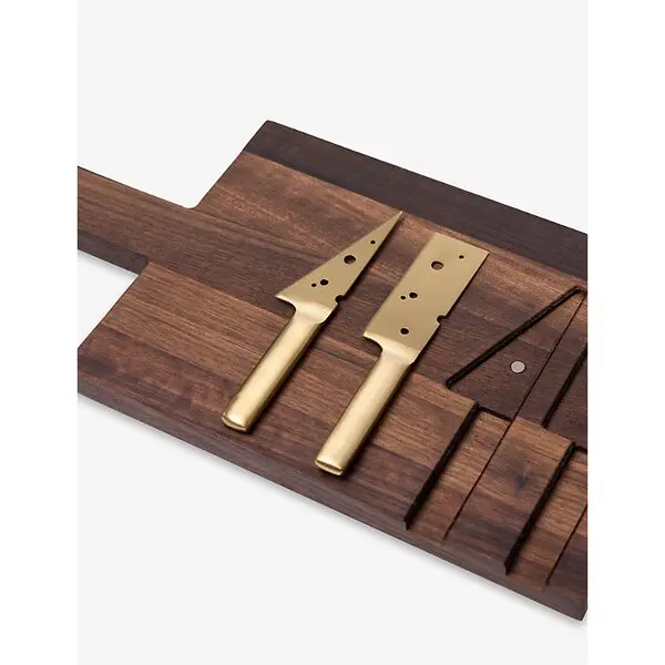 WOODSEA Branded Cheese Board With Knives 55cm X 20cm