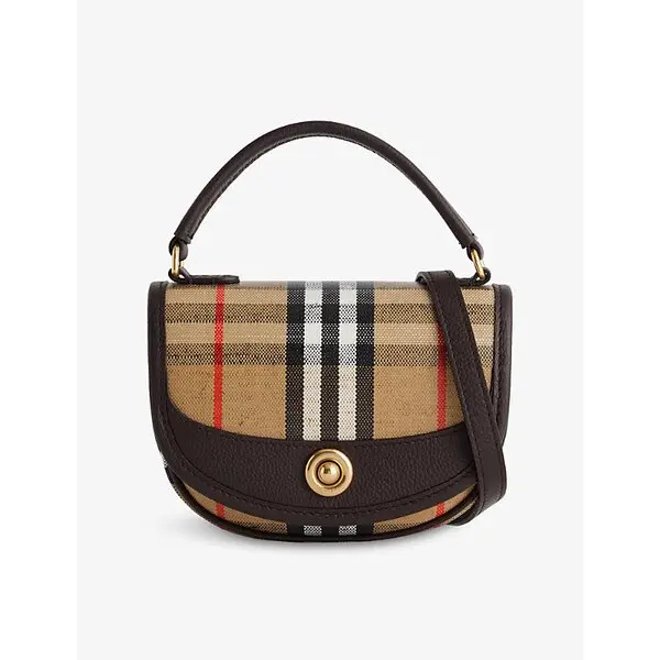 Burberry Mini Highlands Check Cross-body Bag - Sand