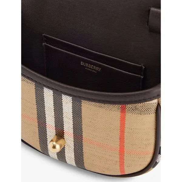 Burberry Mini Highlands Check Cross-body Bag - Sand
