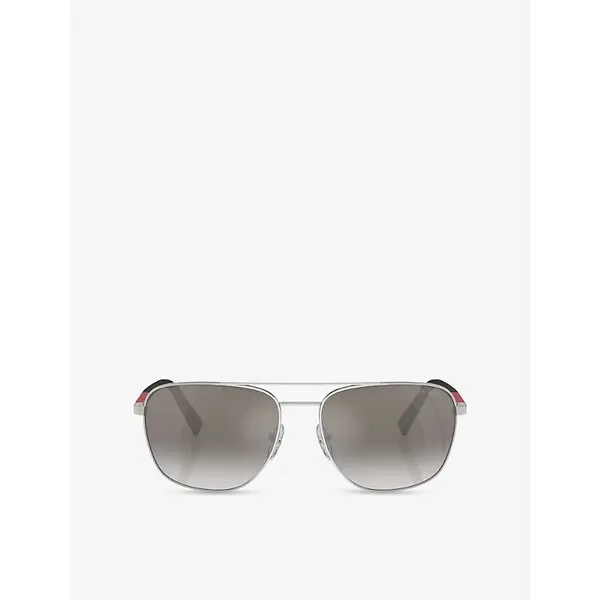 Prada Pilot-frame Steel Sunglasses - Silver