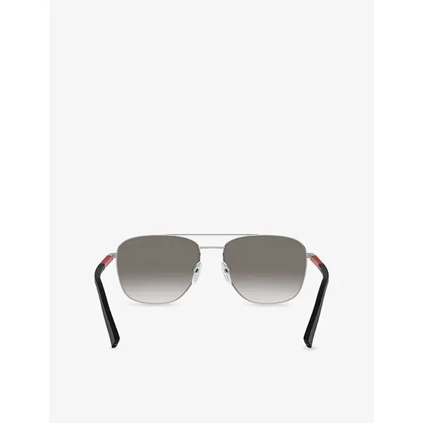 Prada Ps 54zs Pilot-frame Steel Sunglasses - Silver
