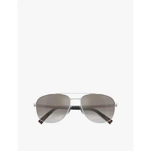 Prada Ps 54zs Pilot-frame Steel Sunglasses - Silver