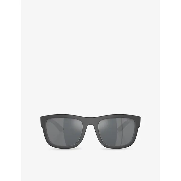 Prada Pillow-frame Nylon Sunglasses - Grey