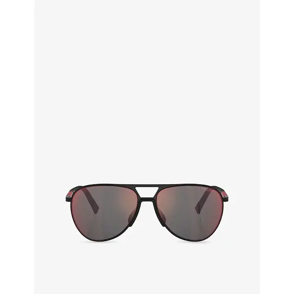 Prada Pilot-frame Metal Sunglasses - Black