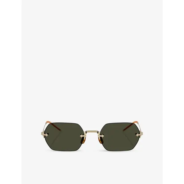 Oliver Spencer Rectangle Metal Sunglasses - Gold