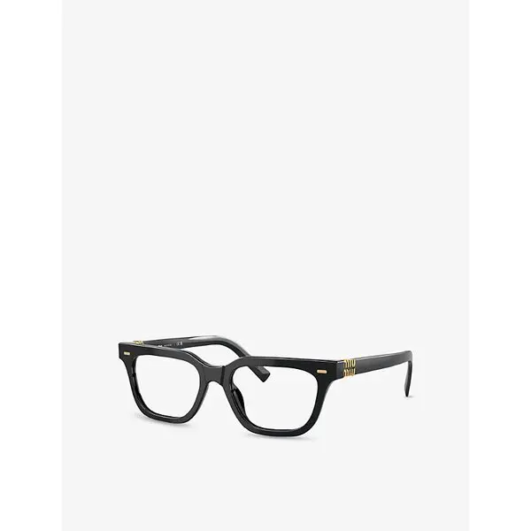 Miu Miu Rectangle-frame Acetate Eyeglasses - Black