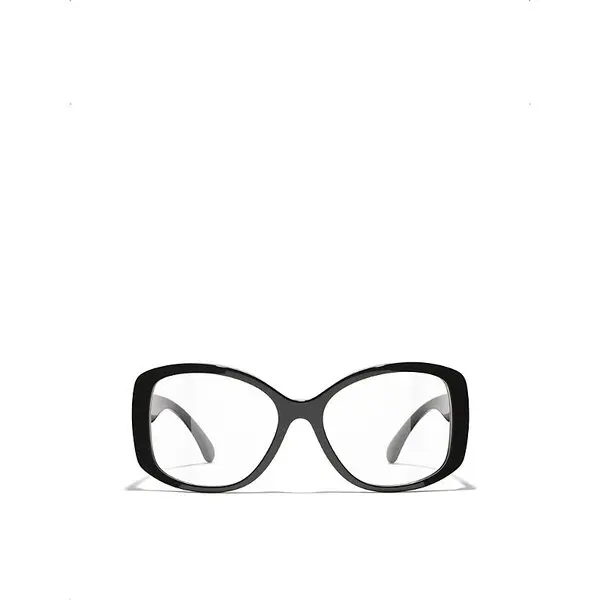 Chanel Butterfly-frame Acetate And Nylon Optical Glasses - Black