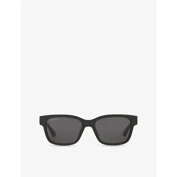 Gucci Gg1716s Rectangle-frame Injected Sunglasses - Black
