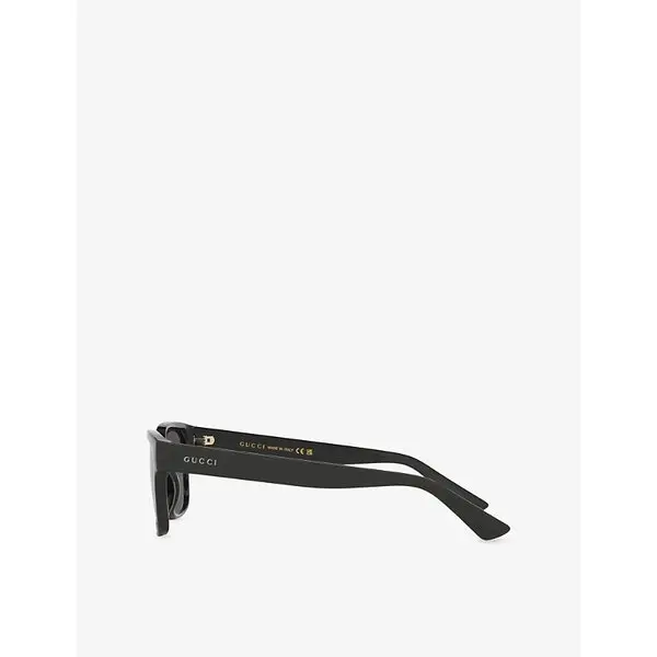 Gucci Gg1716s Rectangle-frame Injected Sunglasses - Black