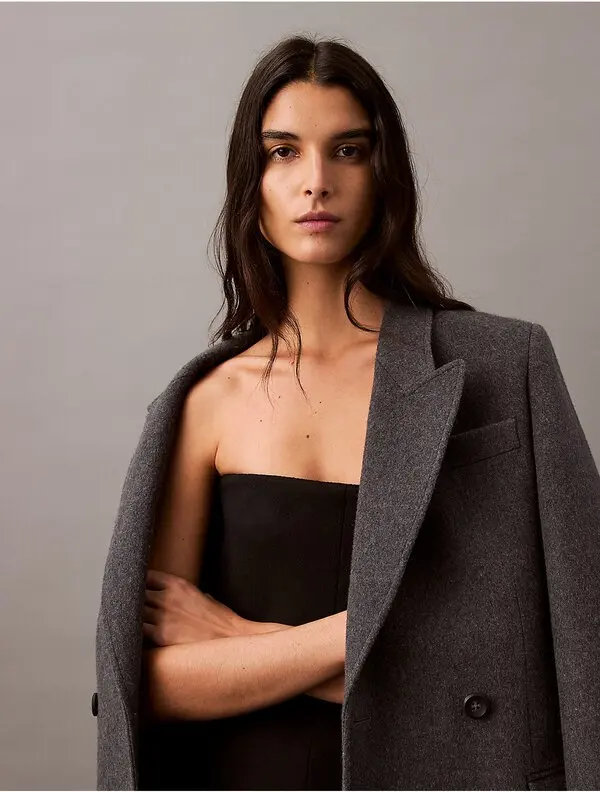 Calvin Klein Brushed Wool Blend Strapless Dress In Black Beauty - 60% Off |  Editorialist