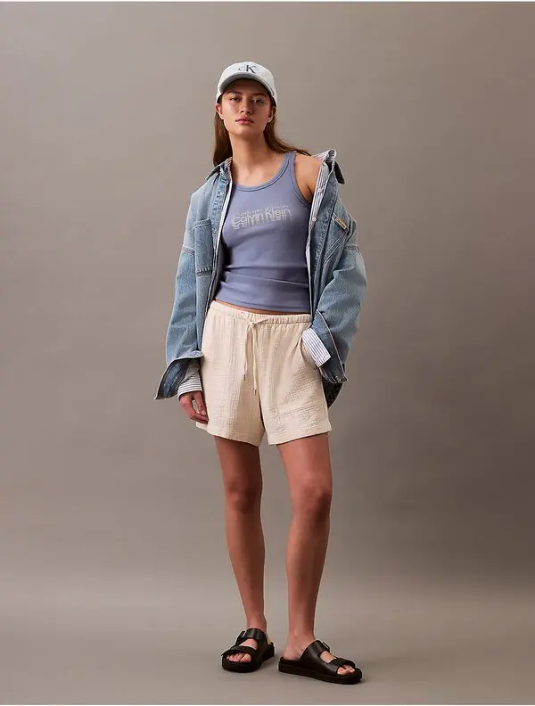 Calvin Klein Double Gauze Pull-on Short - Chalk