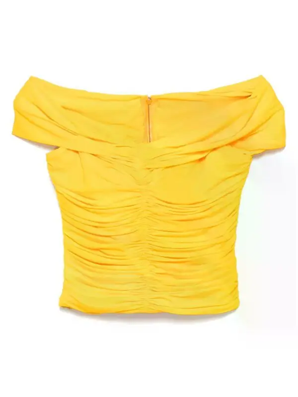 HERVE L. LEROUX Ruched Multiway Top - Yellow