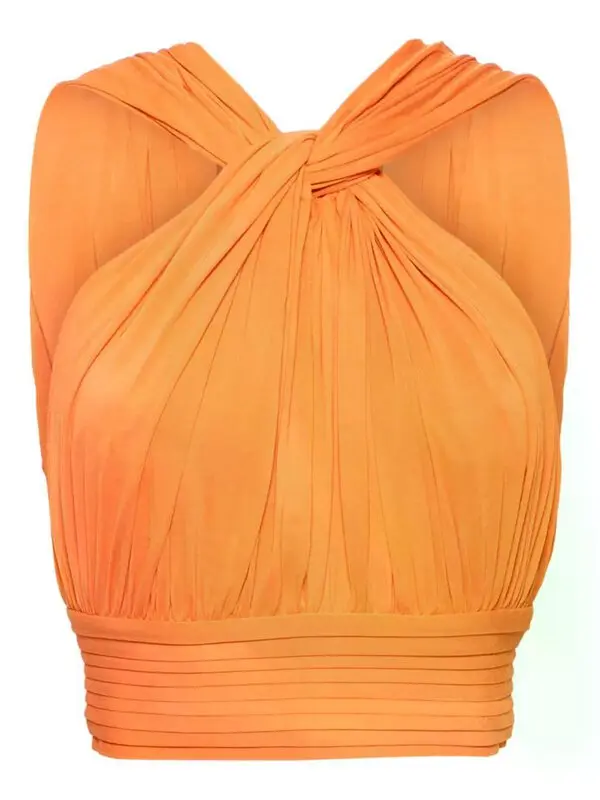 HERVE L. LEROUX Cut-in Multiway Cropped Top - Orange