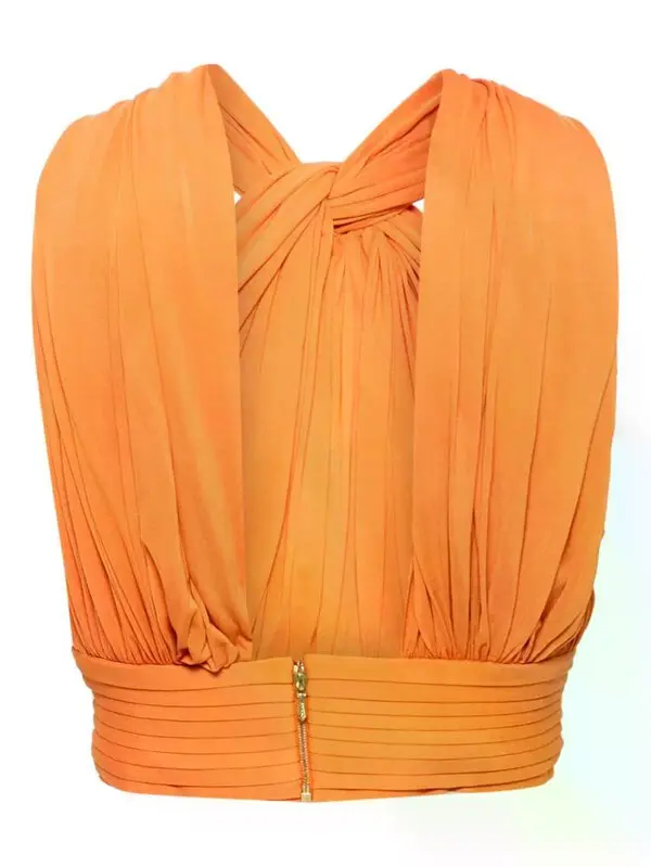 HERVE L. LEROUX Cut-in Multiway Cropped Top - Orange
