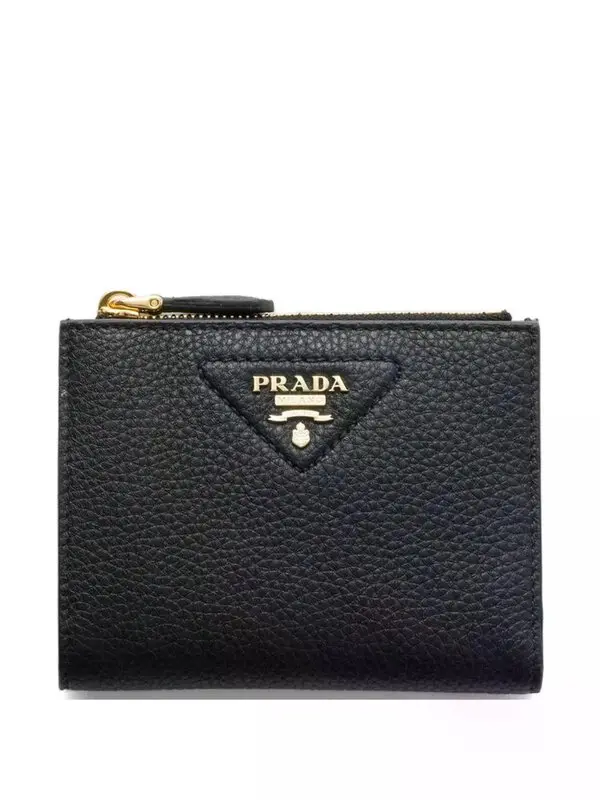 Prada Small Textured Leather Wallet - Black