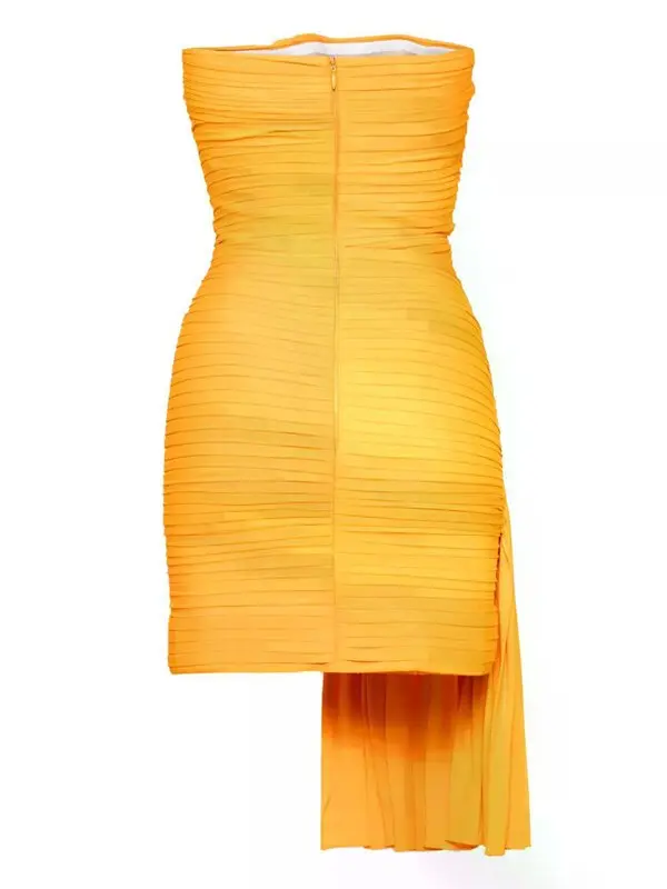 HERVE L. LEROUX Strapless Draped Mini Dress
