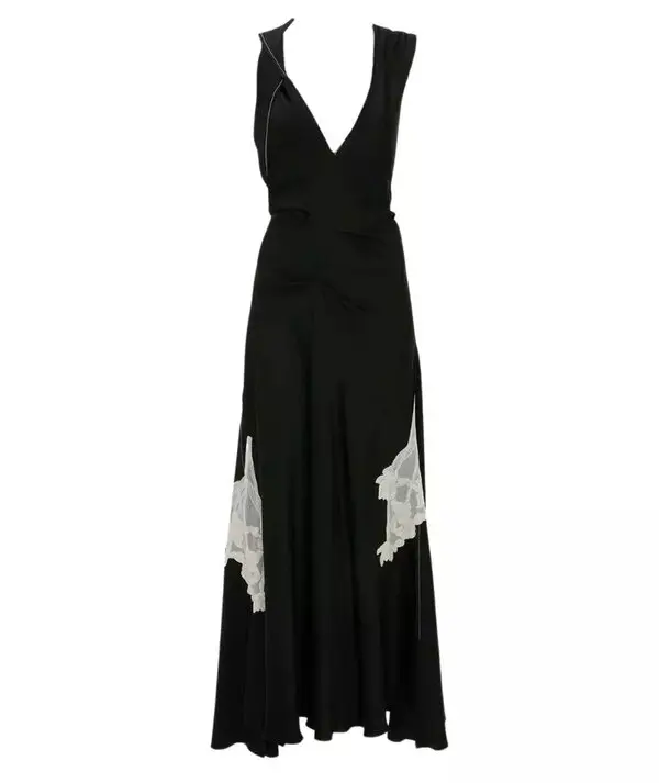chinese dress ladies Victoria Beckham Lace Insert Floorlength Dress – adorno limited