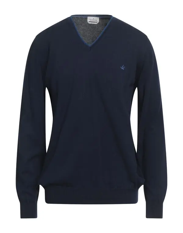 BROOKSFIELD Cotton Knit Sweater - Navy