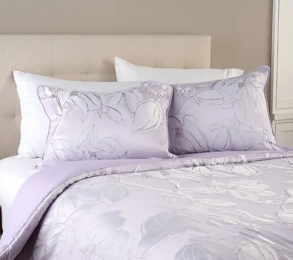 NORTHERN NIGHTS As Is Layered Floral Queen Comforter Set - One-color