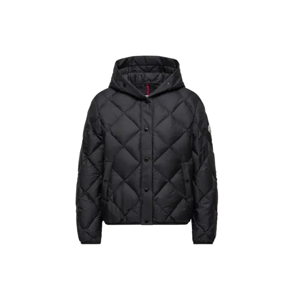 Moncler Arvouin Hooded Diamond-Quilted Down Jacket - Black