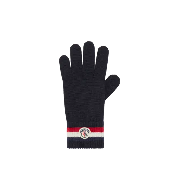 Moncler Tricolor Wool Gloves - Blue