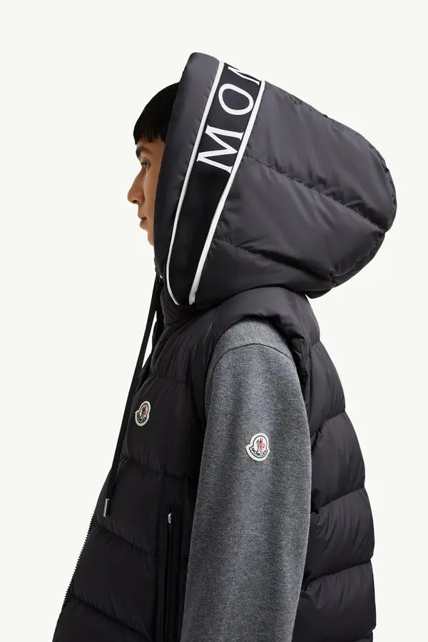 Moncler Cardamine Hooded Down Vest - Black