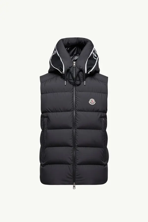 Moncler Cardamine Hooded Down Vest - Black