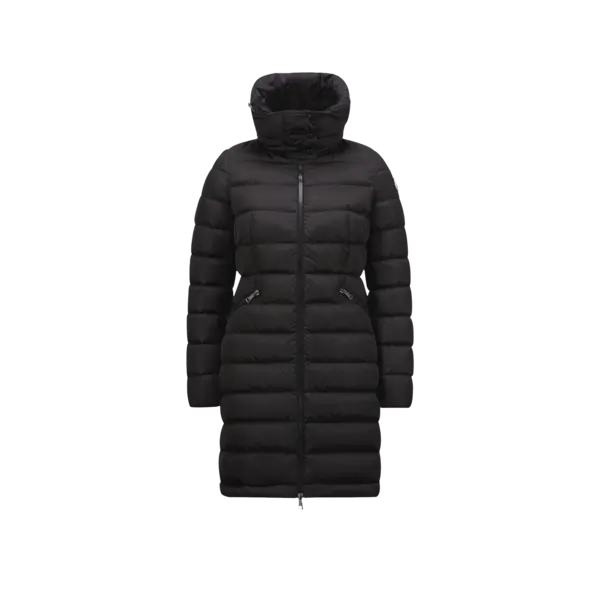 Moncler Flammette Hooded Long Down Jacket