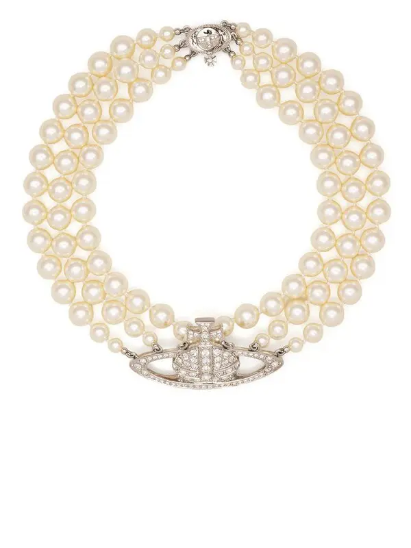 VIVIENNE WESTWOOD Bijoux Necklace - Platinum/pearl/crystal