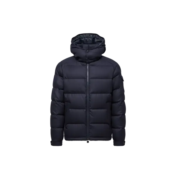 Moncler Montgenevre Hooded Wool Flannel Down Jacket