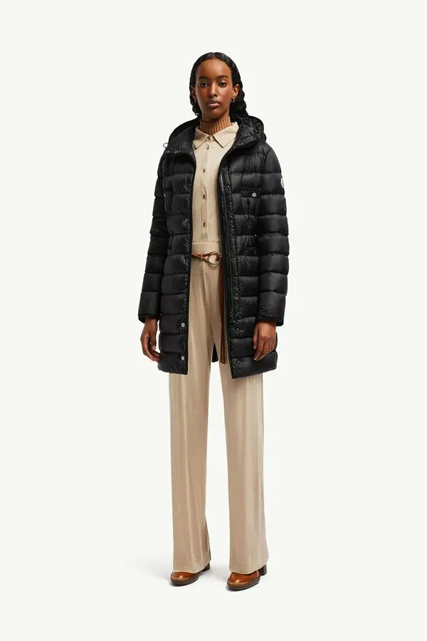 Moncler Hirma Hooded Long Down Jacket
