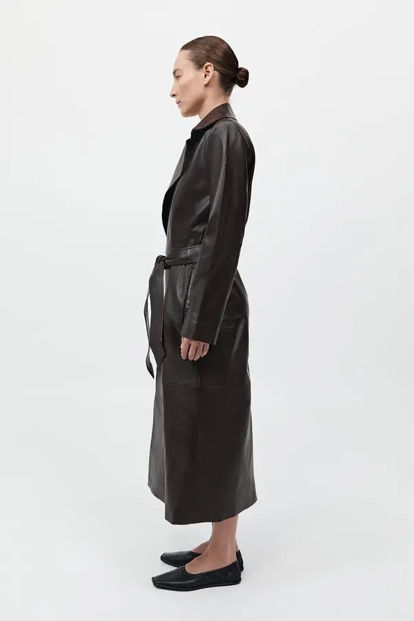 ST. AGNI Leather Trench Coat