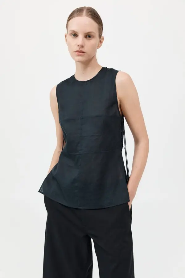 ST. AGNI Semi Sheer Patchwork Top
