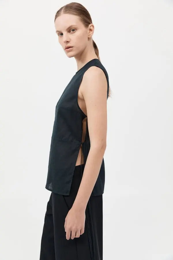 ST. AGNI Semi Sheer Patchwork Top