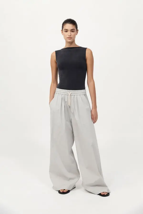 ST. AGNI Cupro Jersey Sleeveless Top - Black