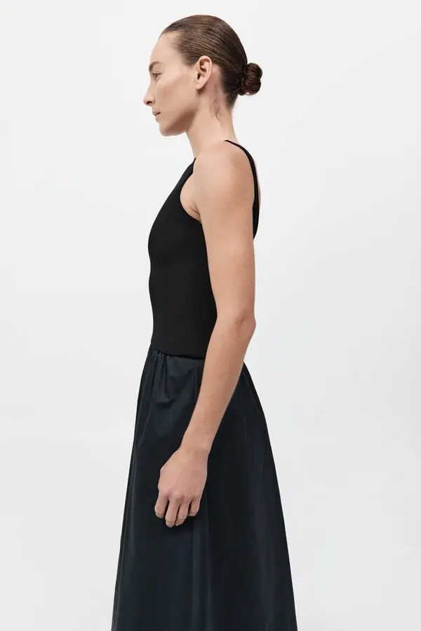 ST. AGNI Bateau Cut Out Maxi Dress - Black