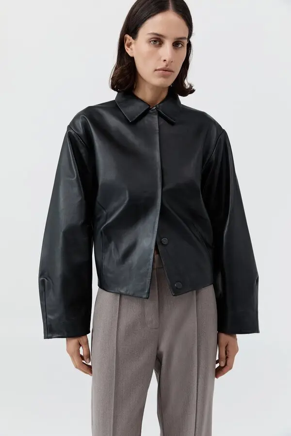 ST AGNI Cocoon Leather Jacket